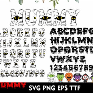 Halloween Mummy Font Halloween Doodle Letters Halloween Mummy Alphabet ...