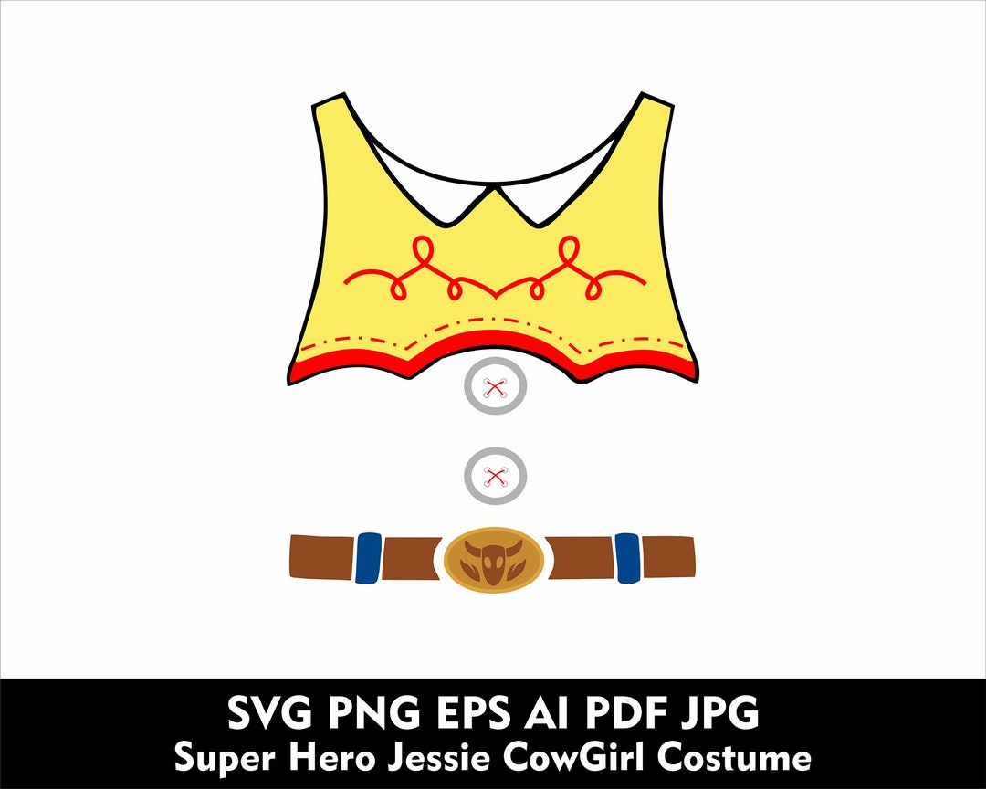 Cowgirl Jessie Costume Svg Jessie Toy Story Costume Svg Png Eps Cowgirl ...