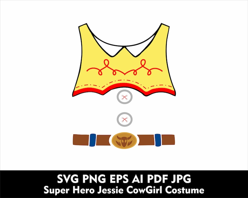Cowgirl Jessie Costume Svg Jessie Toy Story Costume Svg Png Eps Cowgirl ...