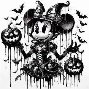 Halloween Gothic Minnie 5 PNG Design High Resolution Transparent ...