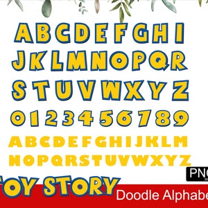 Toy Story Doodle Alphabet BUNDLE 7 Set Toys Story Font Png Alphabet ...