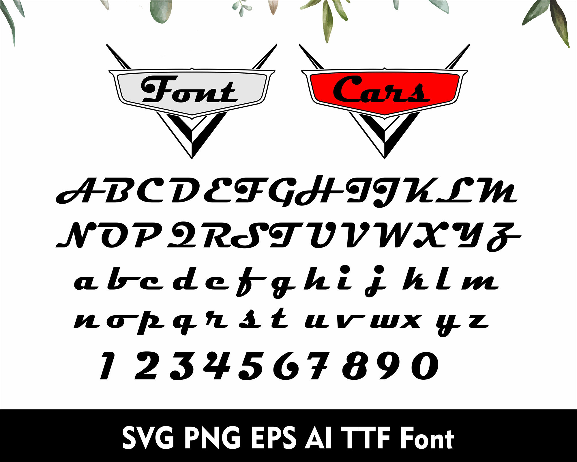 Cartoon Cars Font Cars Alphabet Letters Svg Png Eps TTF Font for Cricut ...
