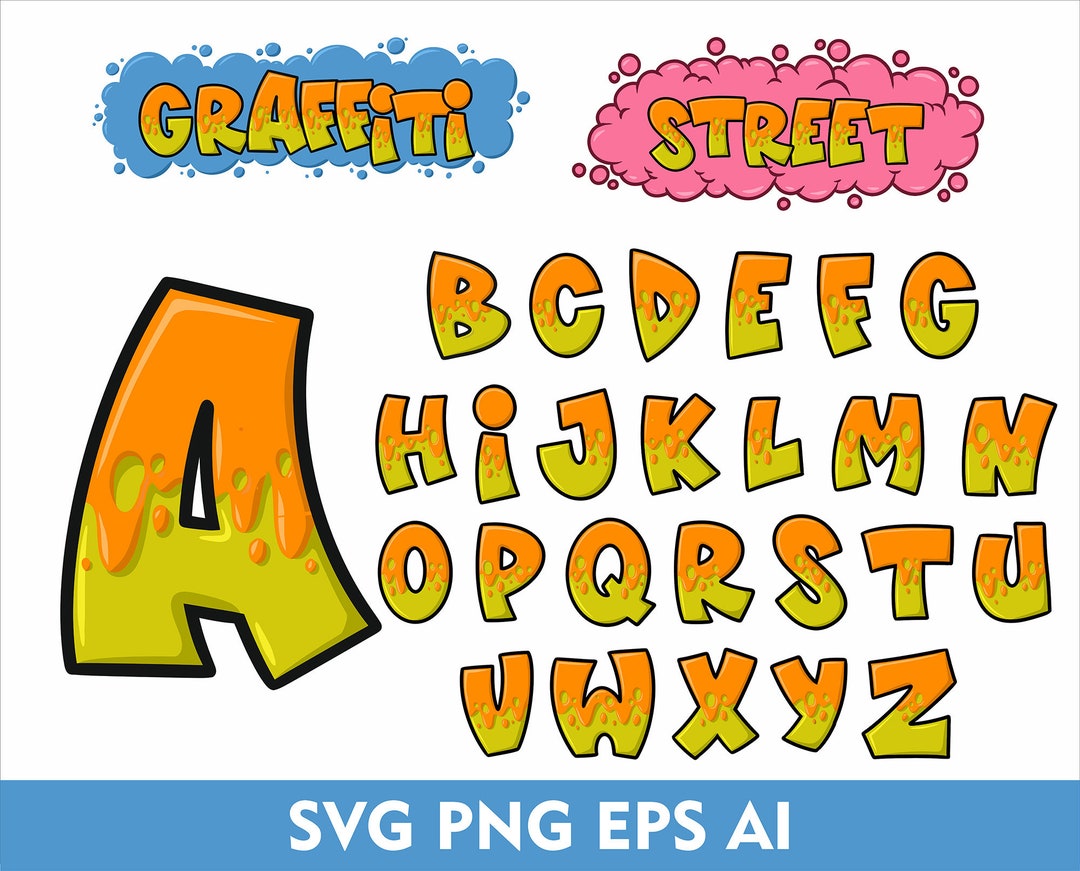 Street Graffiti Font SVG Street Graffiti Alphabet Graffiti Letters for ...
