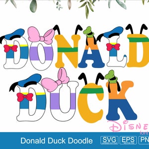 Donald Doodle Alphabet Duck Letters Alphabet Donald Pluto Daisy Goofy ...