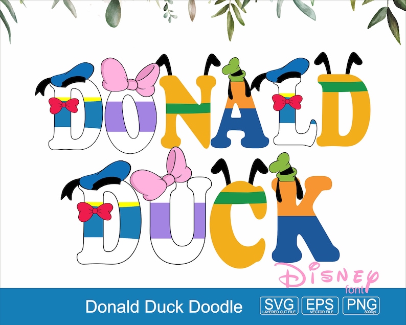 Donald Doodle Alfabeto Pato Letras Alfabeto Donald Pluto Daisy Goofy ...