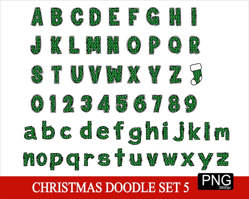Christmas Alphabet PNG Christmas Letters Numbers Clipart Santa Alphabet ...