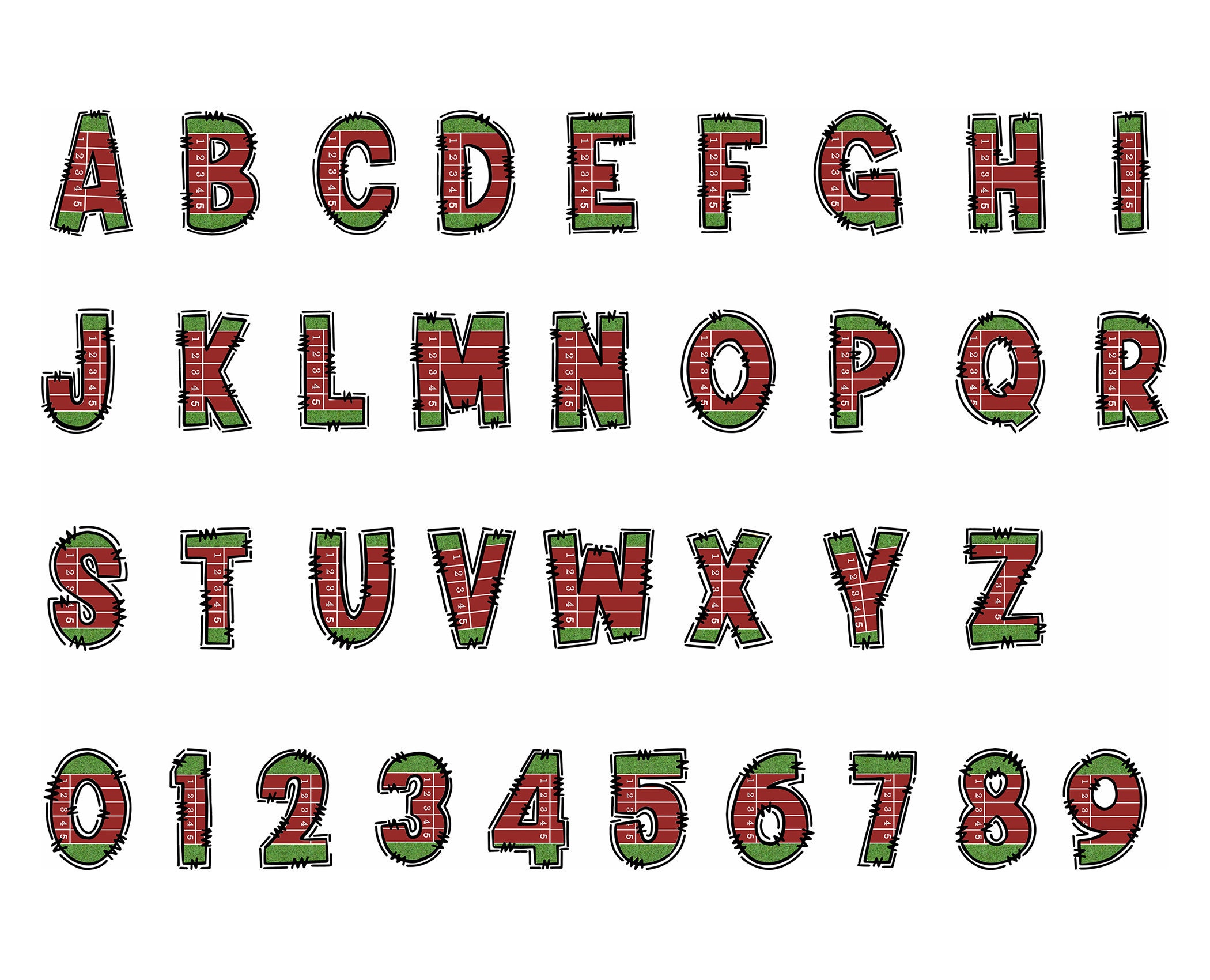 Race Doodle Alphabet BUNDLE 3 Set Png Runner Track Line Letters Run ...