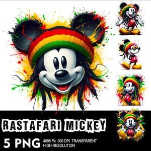 Rastafari Mickey 5 PNG Design High Resolution Transparent Background ...