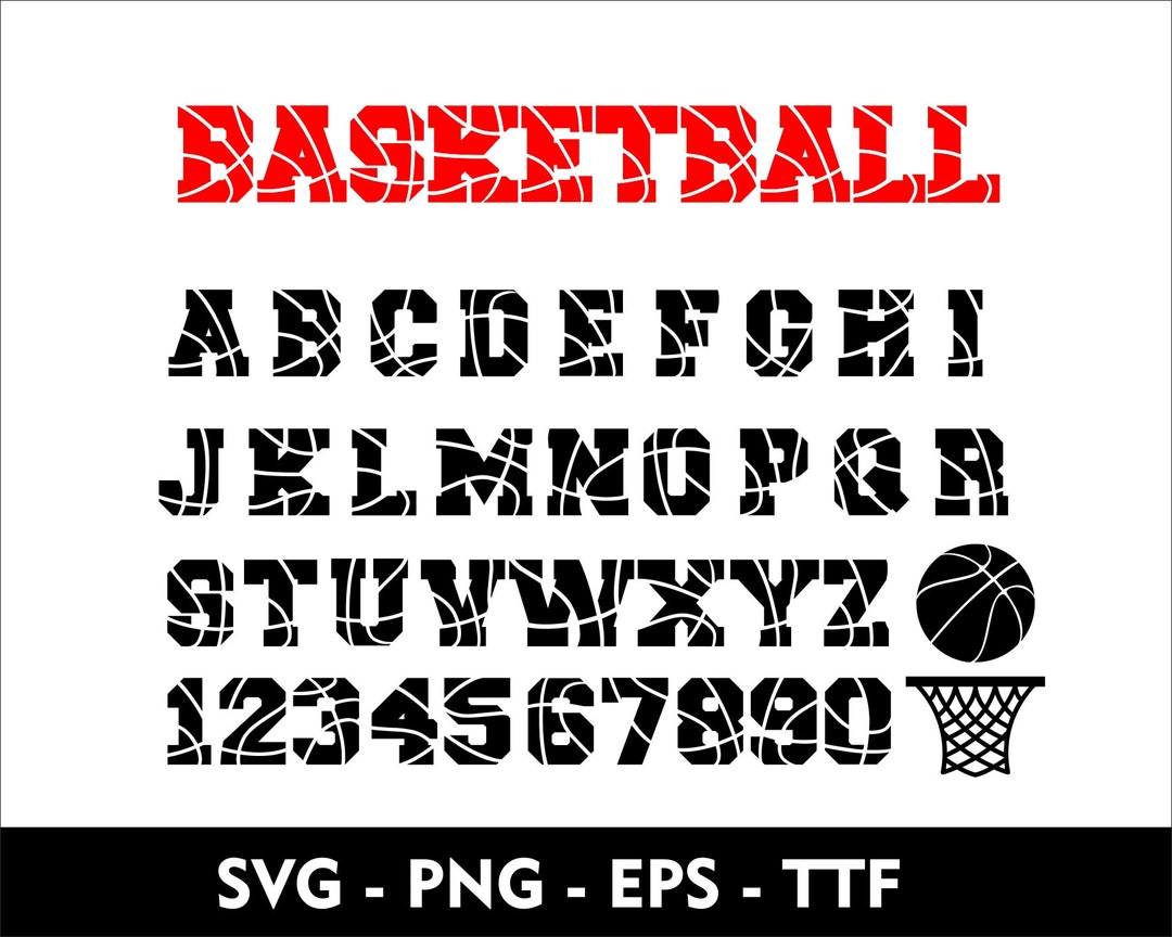 Basketball Alphabet Font SVG Letters and Numbers Basketball Font for ...