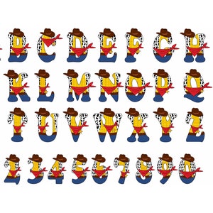 Toy Story Doodle Alphabet BUNDLE 10 Set Toys Story Font Buzz Woody Rex ...