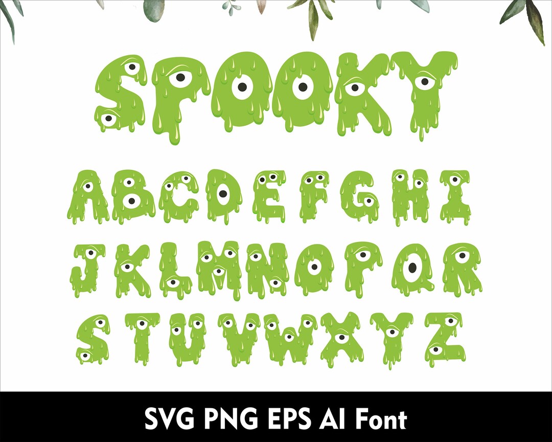 Spooky Alphabet Monster Font Halloween Font Spooky Letters Spooky ...