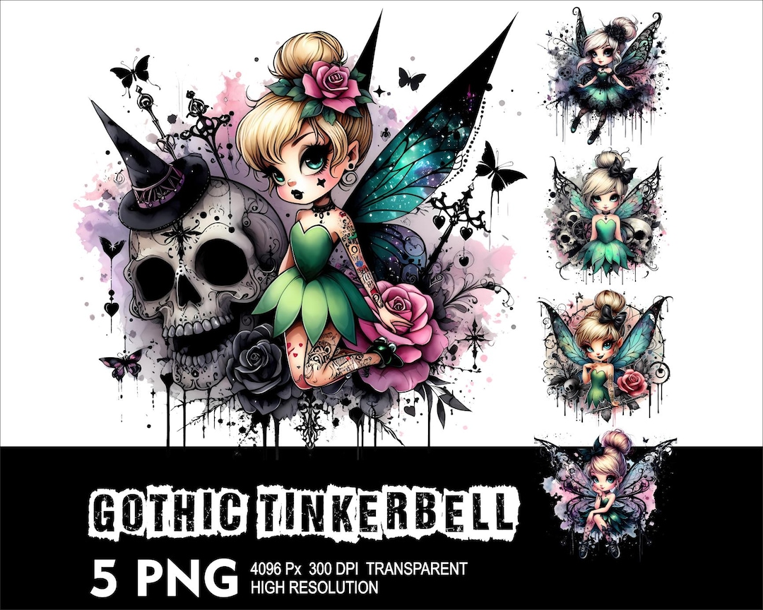 Gothic Tinkerbell PNG Cute Dark Images 5 PNG Design High Resolution ...