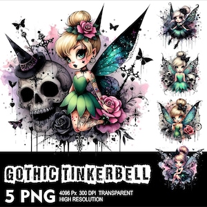 Gothic Tinkerbell PNG Cute Dark Images 5 PNG Design High Resolution ...