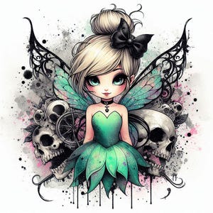 Gothic Tinkerbell PNG Cute Dark Images 5 PNG Design High Resolution ...