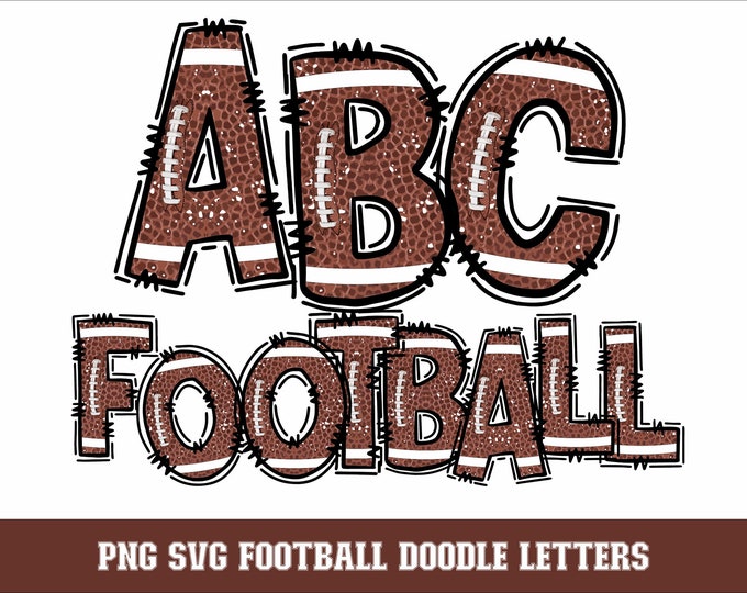 Football Alphabet Bundle Png, Football Png, Football Doodle Letters Png ...