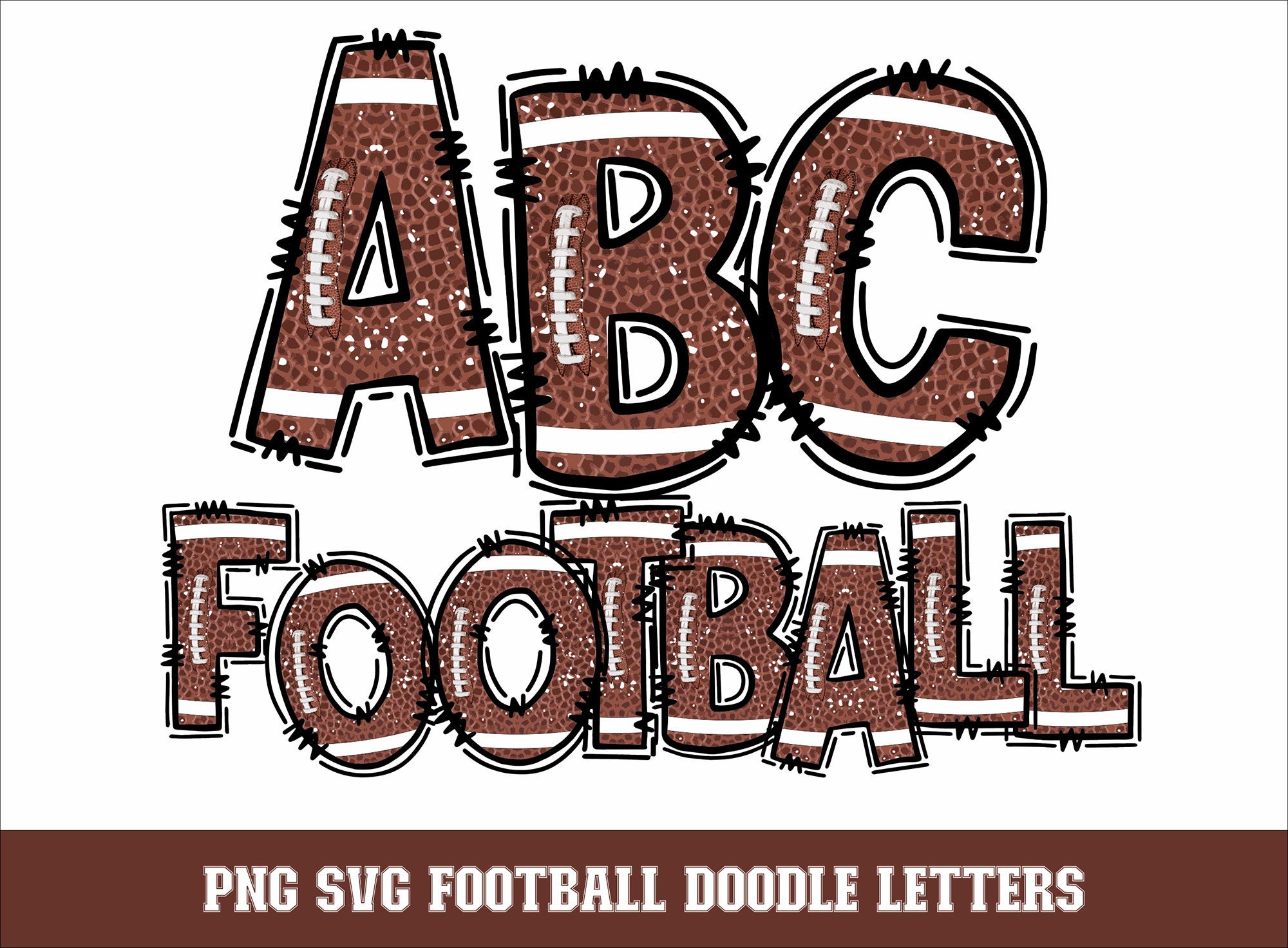 Fuente de fútbol americano PNG SVG, letras del alfabeto de fútbol PNG ...