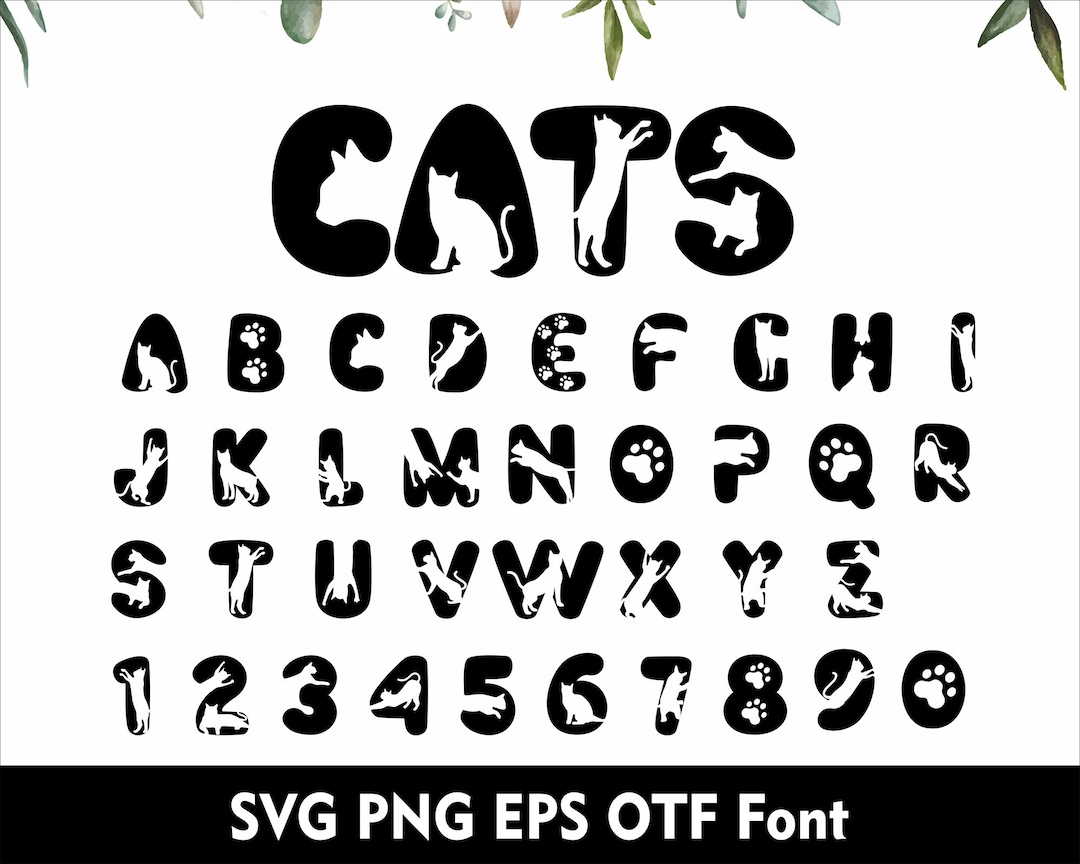 Cute Cats Meow Font Cat Letters Cats Alphabet Meow Cats Font for Cricut SVG Png Eps Otf Font - Etsy
