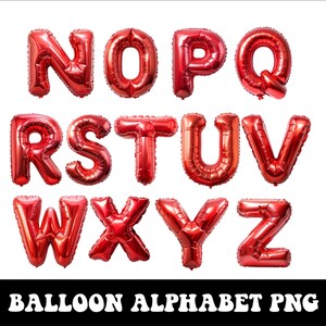 Party Balloon Red Alphabet Png Birthday Png Alphabet Party Png Font ...