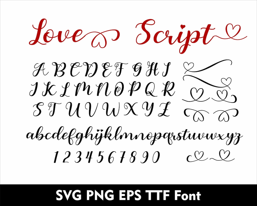 Love Script Font SVG Love Font Lovley Svg Png Eps TTF Font Love ...