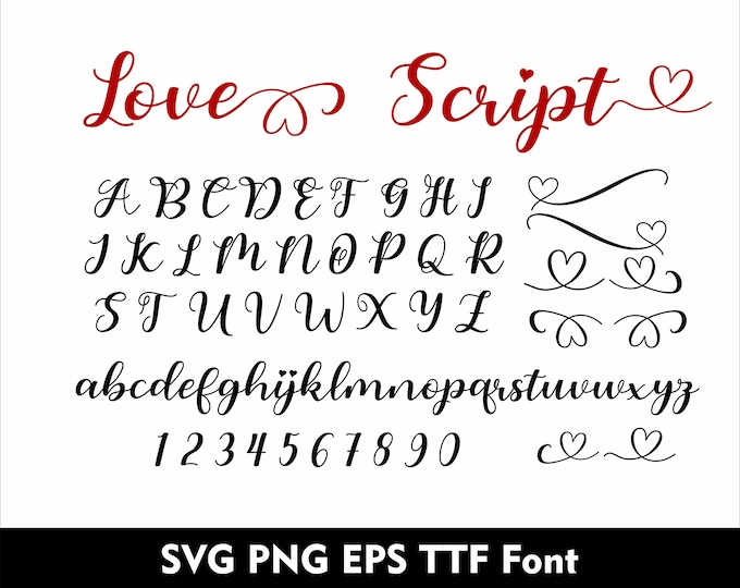 Love Monogram, Love Font Style, Love Font Symbol, Love Heart Font, Love ...