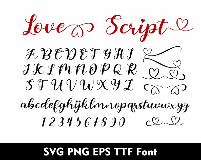 Love Script Font SVG Love Font Lovley Svg Png Eps TTF Font Love ...