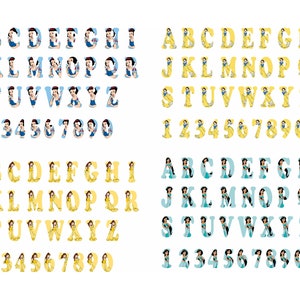 Princess Alphabet Letters Font 17 Set Girl Princess Doodle Font Frozen ...