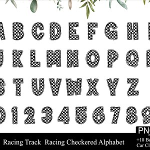 Racing Checkered Alphabet Race Track Alphabet Road Numbers Letters Race ...