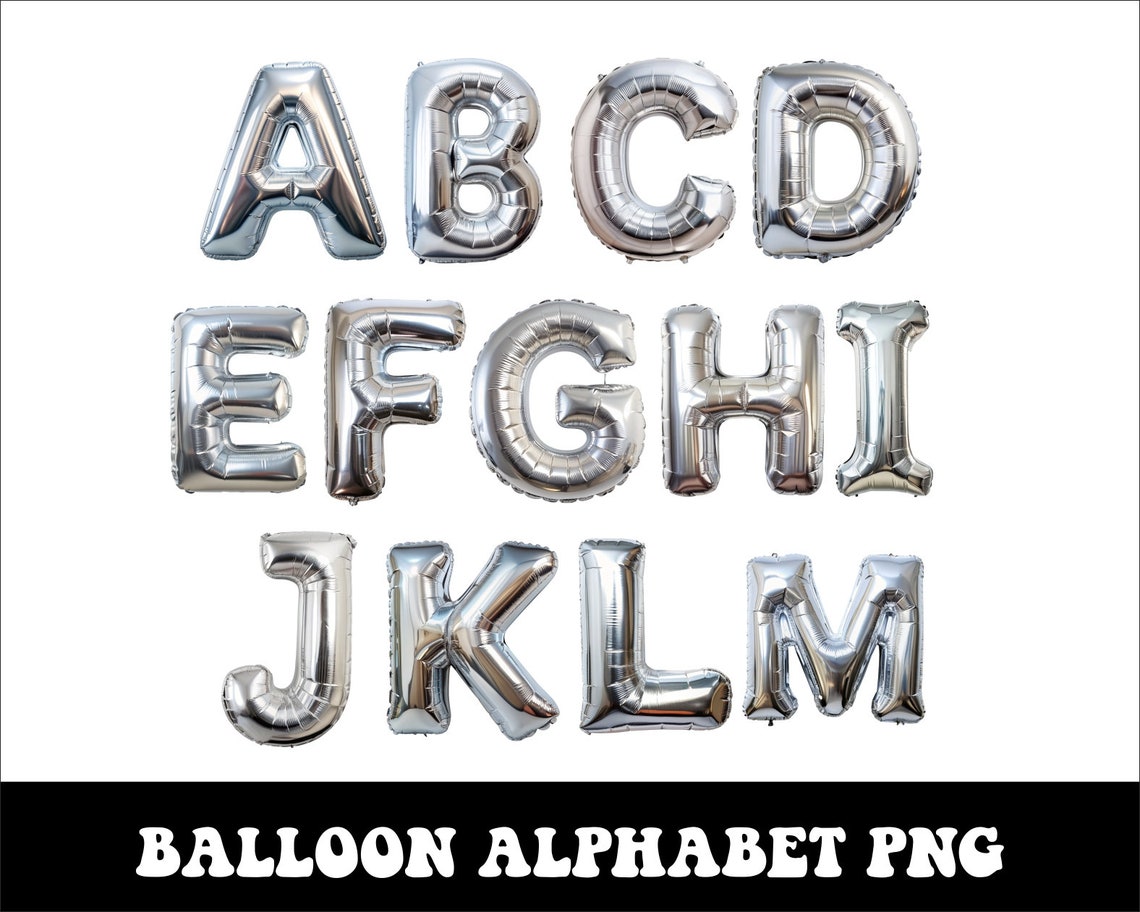 BUNDLE 10 Colors Balloon Alphabet Png Birthday Png Alphabet Party Png ...