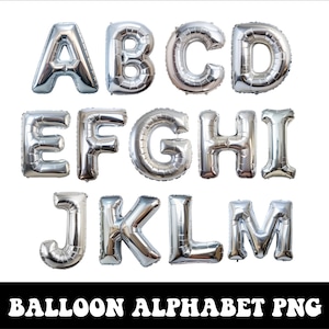 BUNDLE 10 Colors Balloon Alphabet Png Birthday Png Alphabet Party Png ...