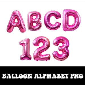 Party Balloon Pink Alphabet Png Birthday Png Alphabet Party Png Font ...