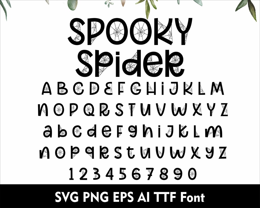 Spooky Spider Alphabet Halloween Font Letters Halloween Alphabet Spooky ...