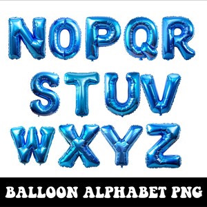 Party Balloon Blue Alphabet Png Birthday Png Alphabet Party Png Font ...