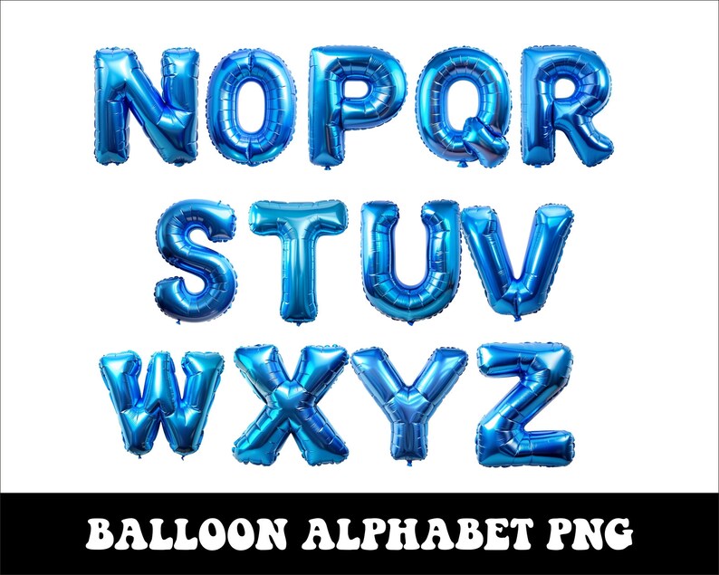 Party Balloon Blue Alphabet Png Birthday Png Alphabet Party Png Font ...