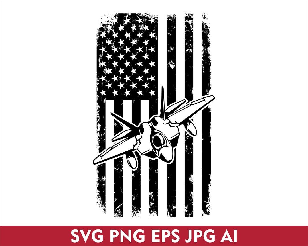 F22 Raptor SVG American Flag F-22 Raptor Military Combat Aircraft USA ...