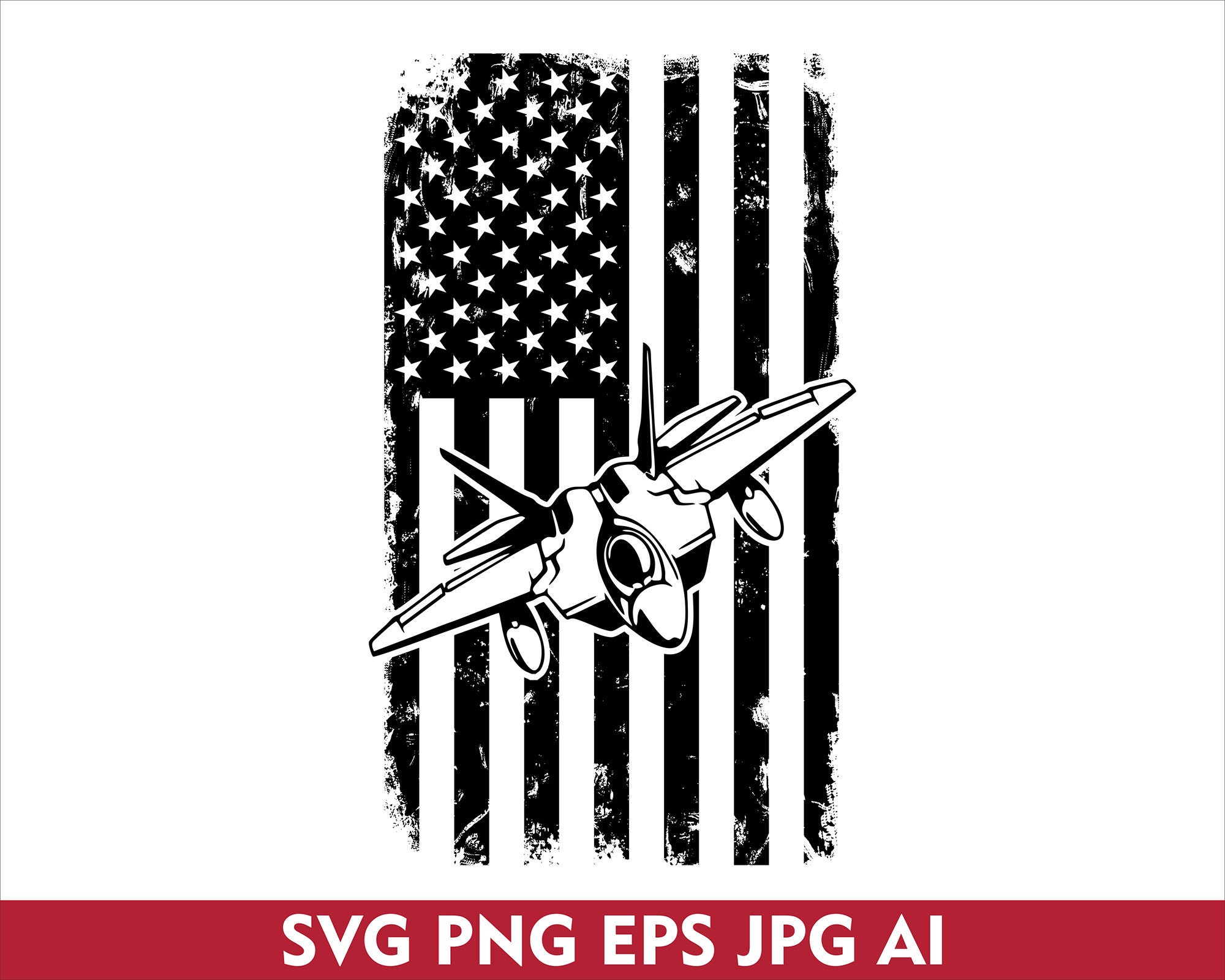 F22 Raptor SVG American Flag F-22 Raptor Military Combat Aircraft USA ...