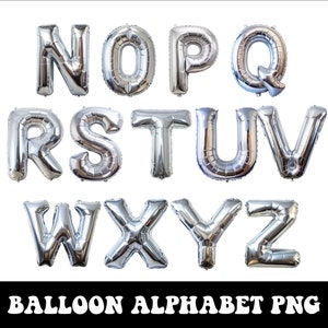 Party Balloon Silver Alphabet Png Birthday Png Alphabet Party Png Font ...