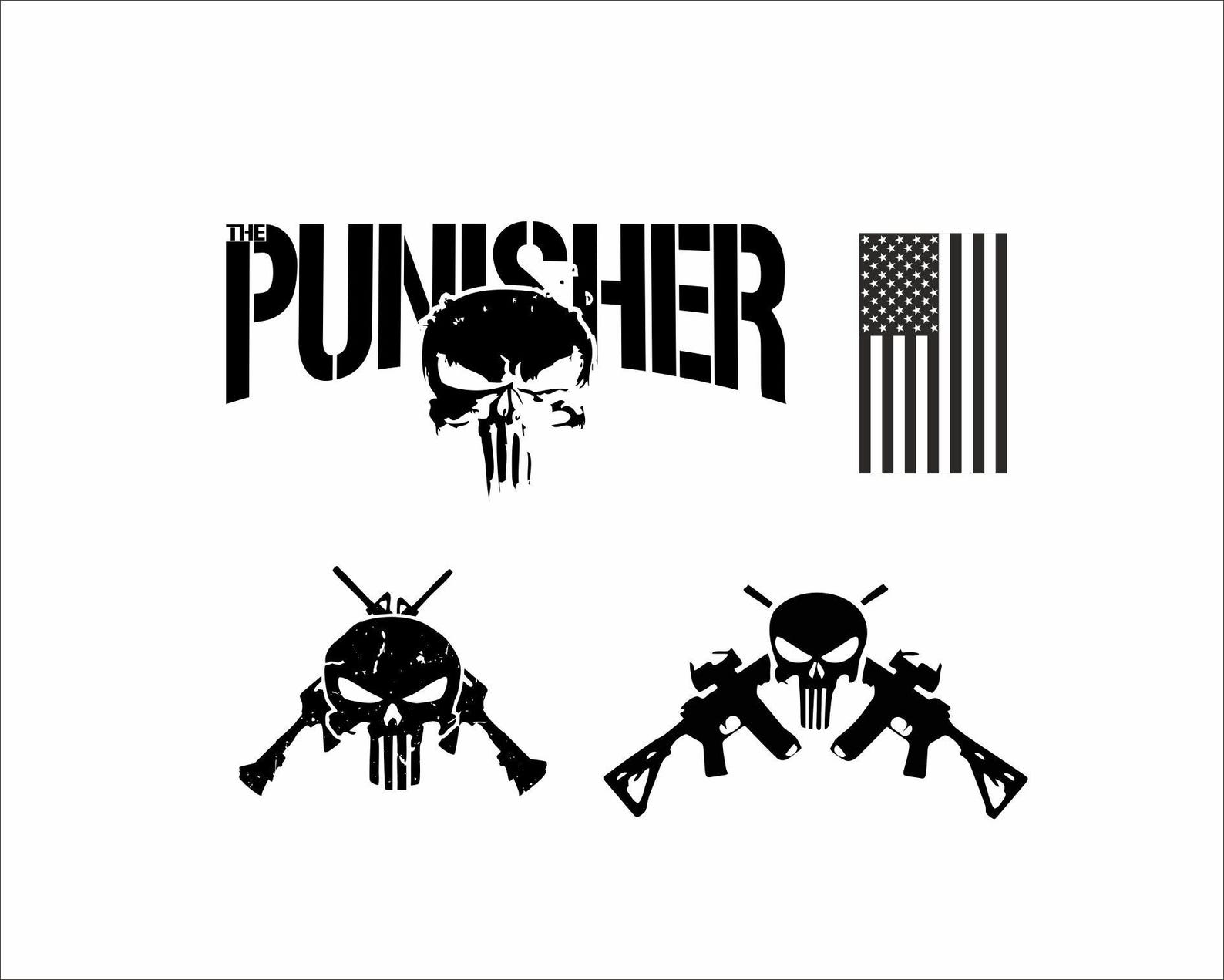 Punisher Skull Svg Bundle Punisher Tshirt Design Skull Svg Eps Png Ai ...