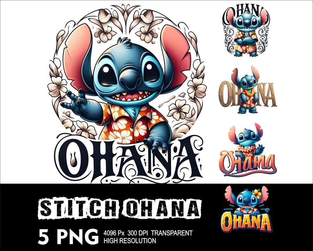 Ohana Stitch 5 PNG Design High Resolution Transparent Background Design ...