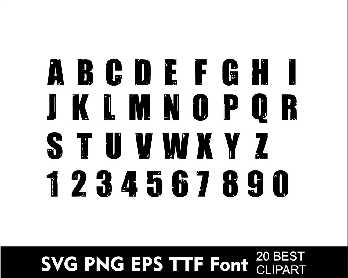Stencil Impact Font SVG Army Alphabet Svg Distressed Army Font for ...