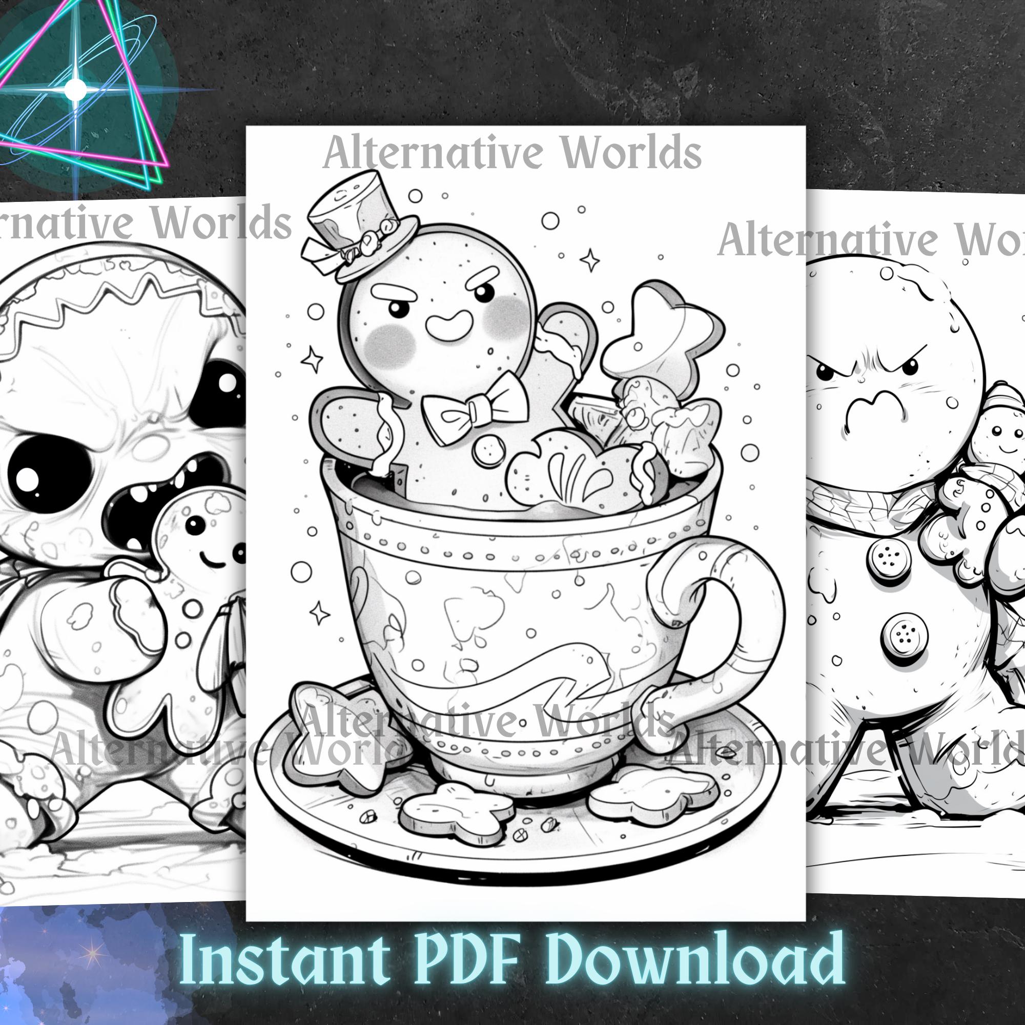 Spooky Gingerbread Man Coloring Book: Gothic Christmas Art (PDF) - Etsy