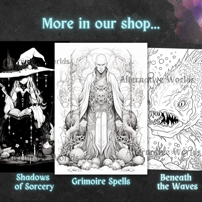 DND Warlock Dark Elf Witchcraft Coloring Sheet, Gothic Dungeon and ...