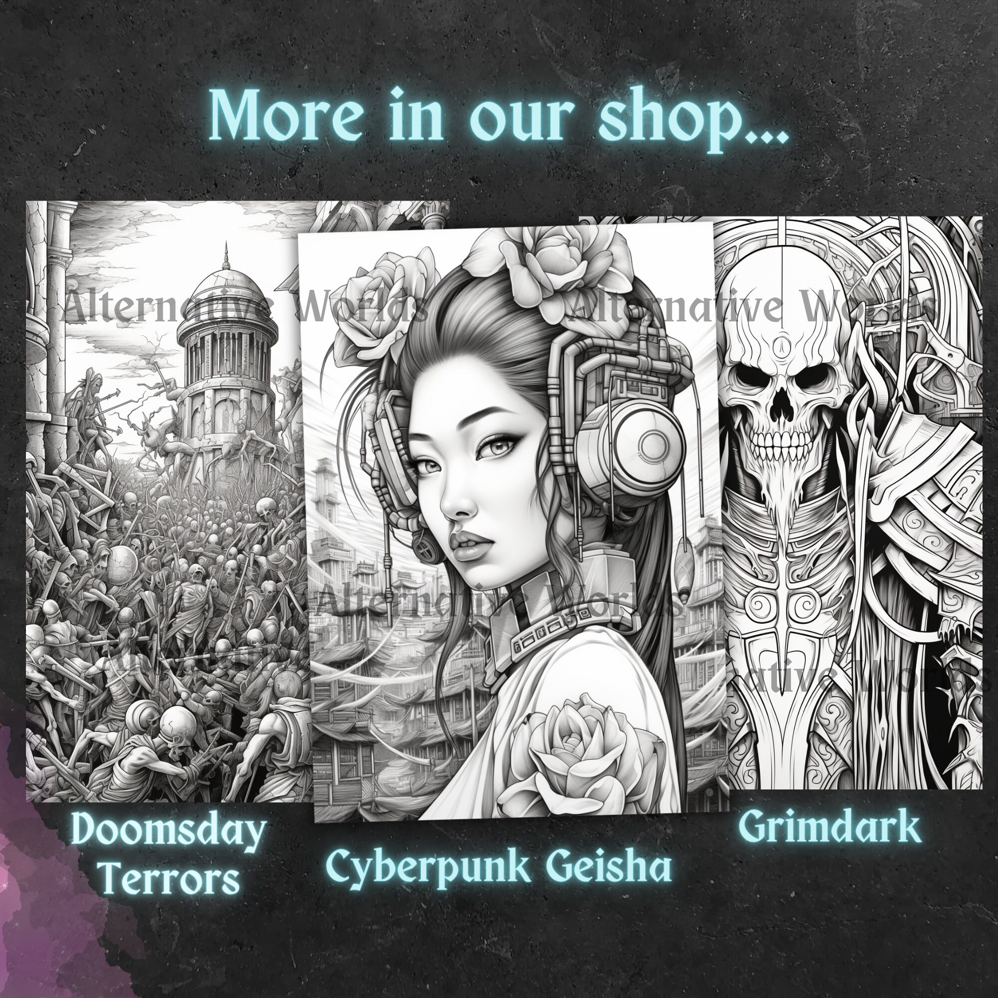 Horror Cyberpunk Insect Coloring Book, Futuristic Apocalypse Gothic ...