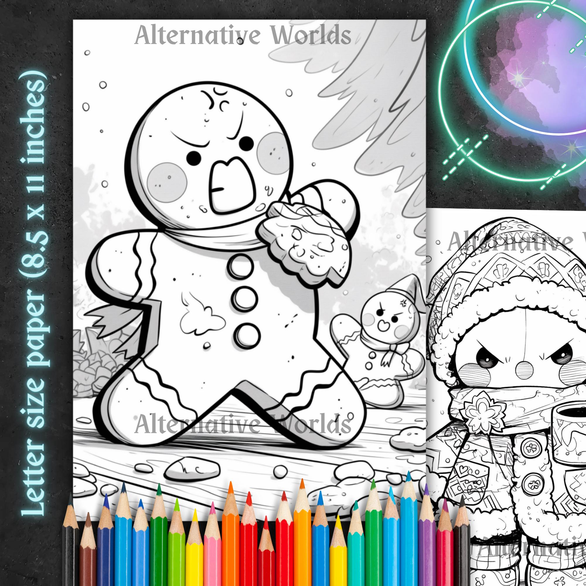 Spooky Gingerbread Man Coloring Book: Gothic Christmas Art (PDF) - Etsy