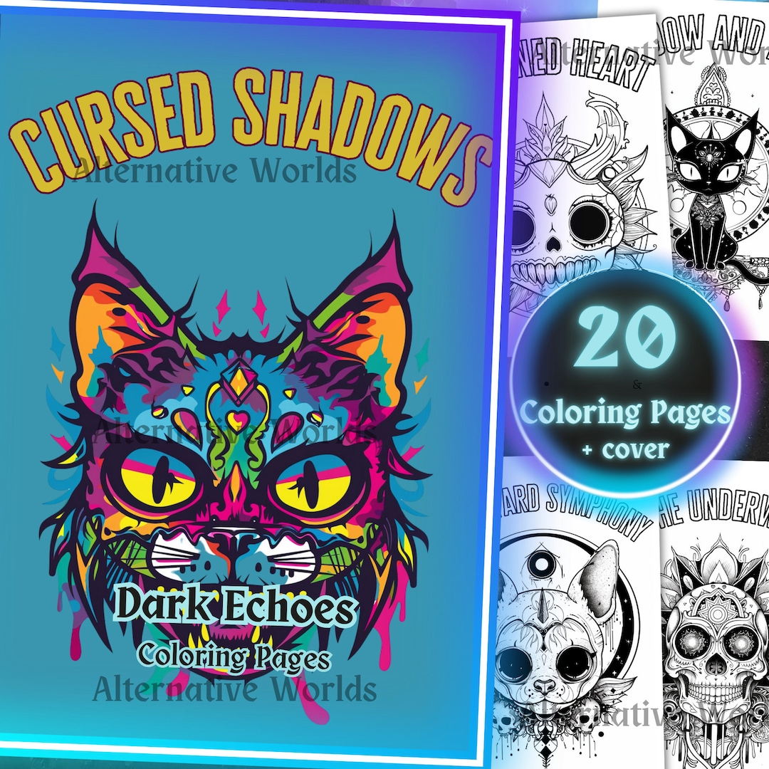 Gothic Minimalist Curse Swear Words Coloring Page, Goth Kawaii Funny ...