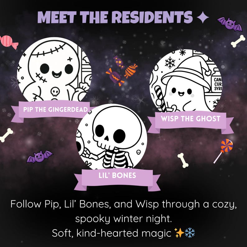 Spooky Cutie Christmas Coloring Book PDF • Kawaii Goth Holiday Pages ...