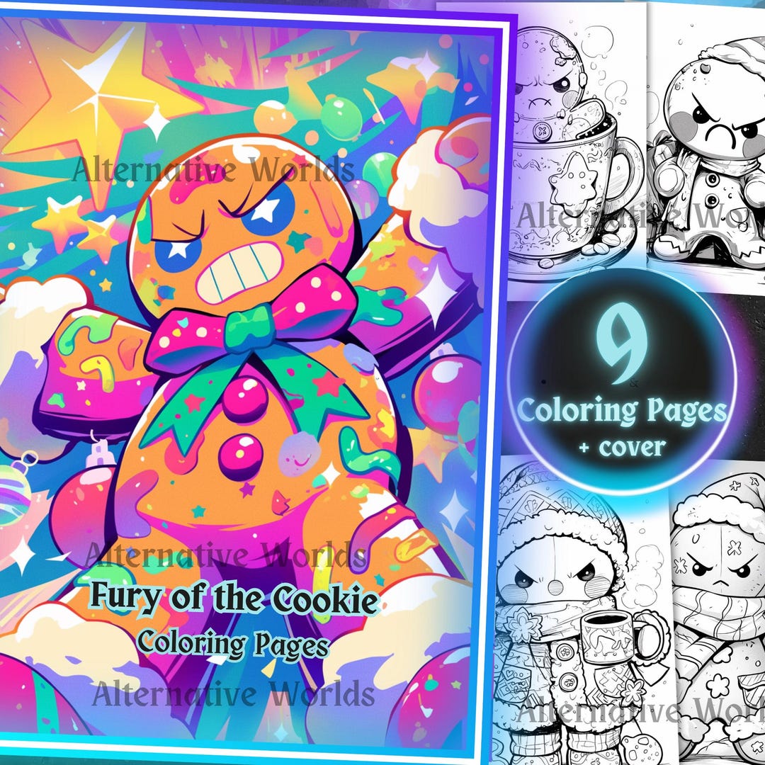 Spooky Gingerbread Man Coloring Book: Gothic Christmas Art (PDF) - Etsy