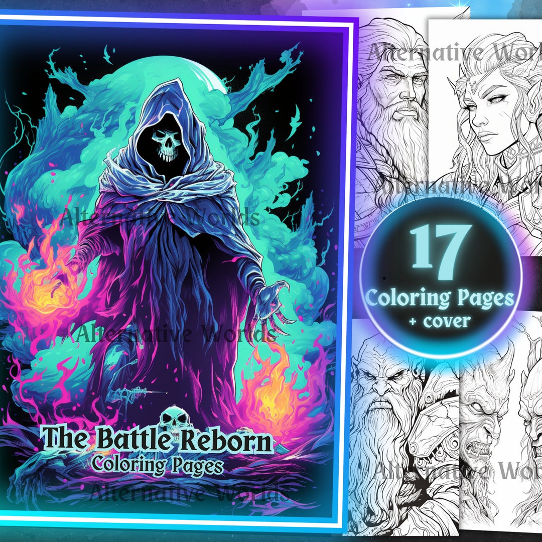 DND Warlock Dark Elf Witchcraft Coloring Sheet, Gothic Dungeon and ...