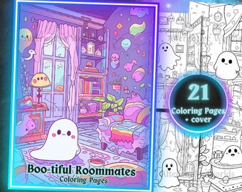 Spooky Hygge Coloring Pages | 10 Cute & Cozy Halloween Pages | Set One ...
