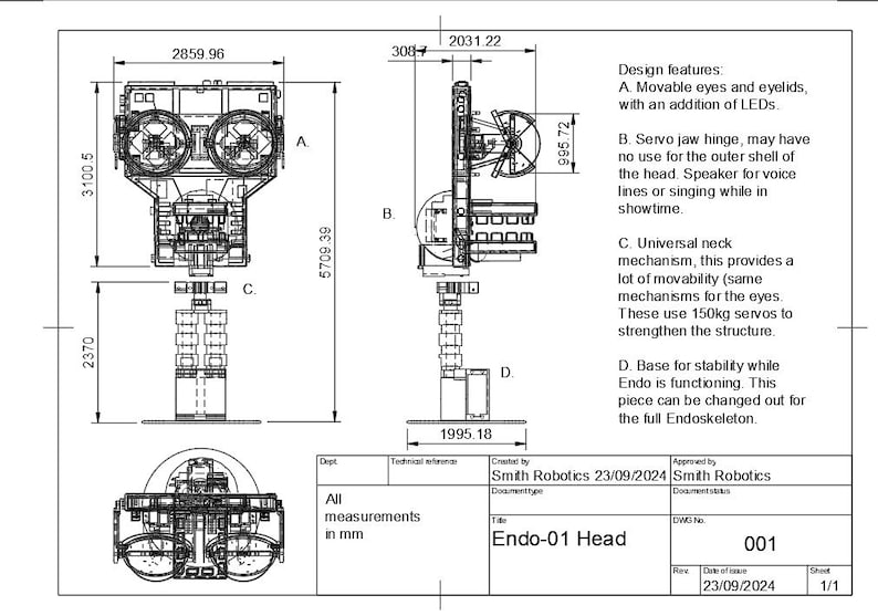Endo-01 Animatronic Head 3D Files (DIGITAL ONLY) - Etsy