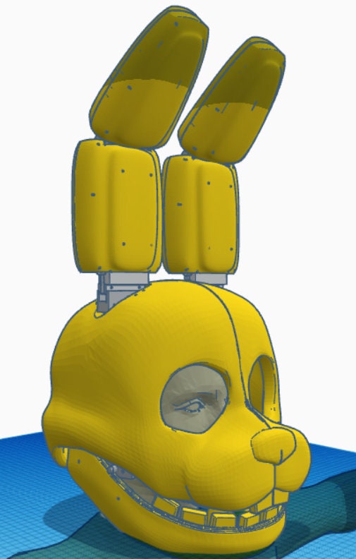 The Silver Eyes Springbonnie 3D Model File Mask (with Jaw and Ear ...